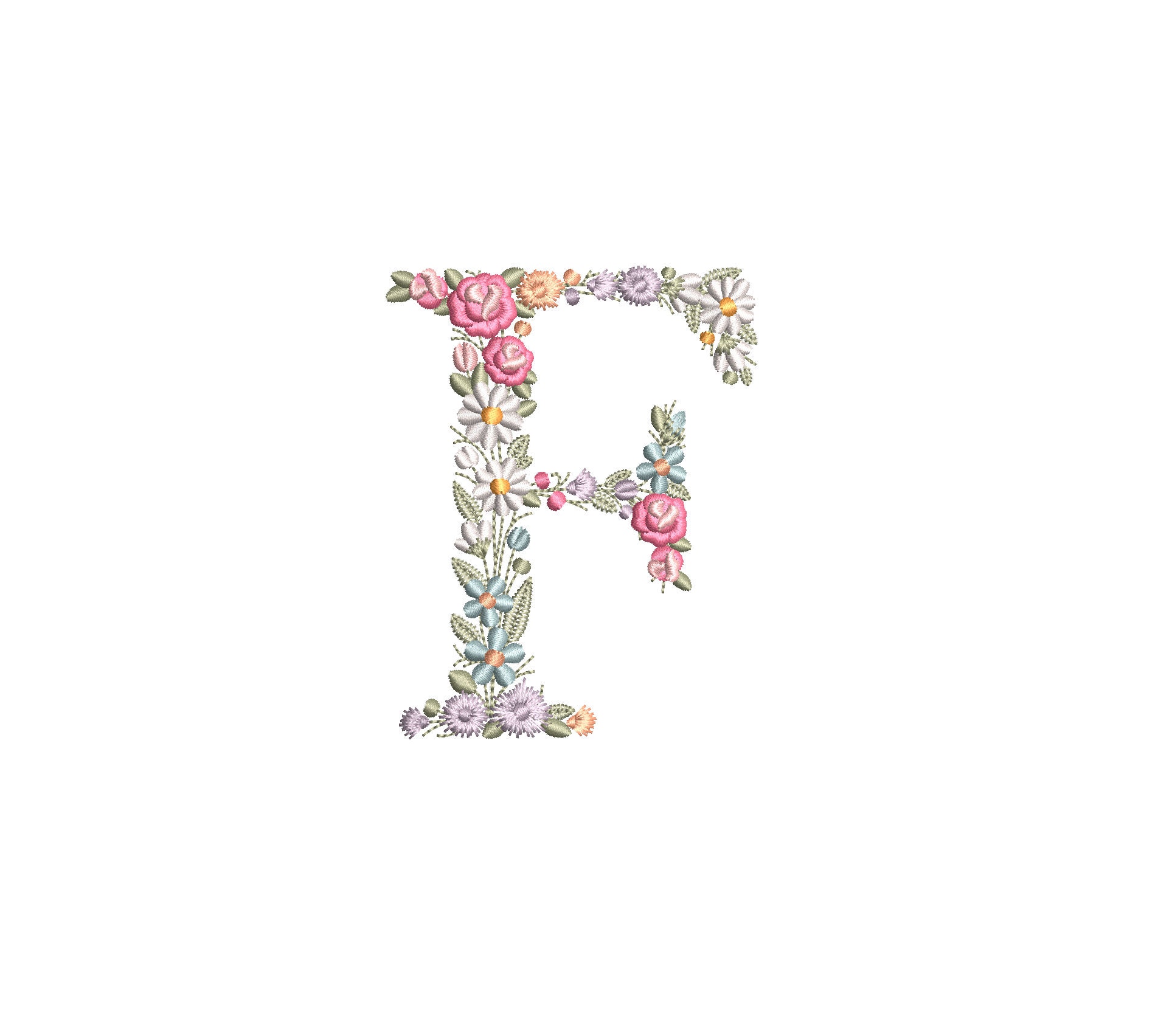 Machine Embroidery LETTER F Uppercase 10cm / 4 Tall - Etsy UK