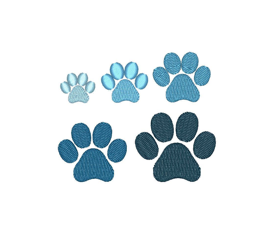 Mini Paw Print Machine Embroidery Design. 5 Sizes. Instant - Etsy