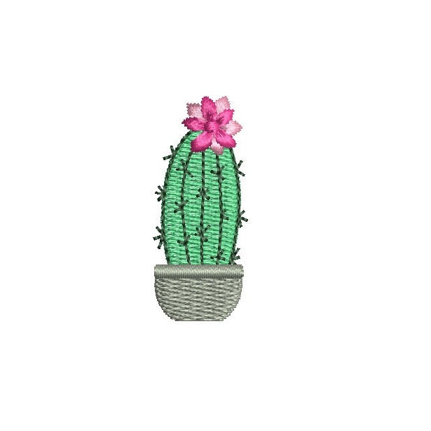 Mini Potted Cactus Machine Embroidery Design. Small Cacti Machine ...