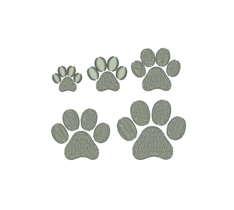 Mini Paw Print Machine Embroidery Design. 5 Sizes. Instant - Etsy