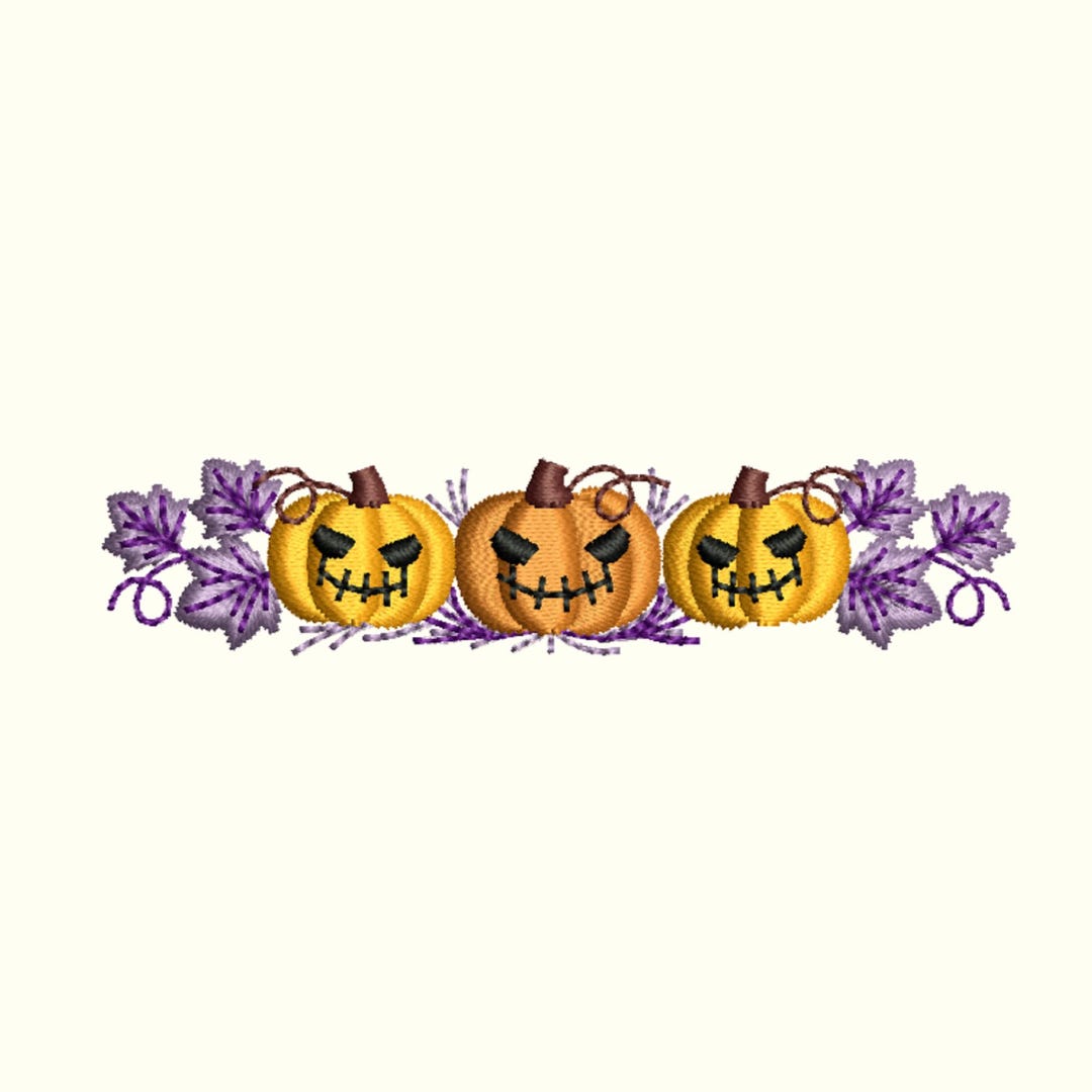 Machine Embroidery Mini Halloween Border 4x4 Hoop Dainty Botanical ...
