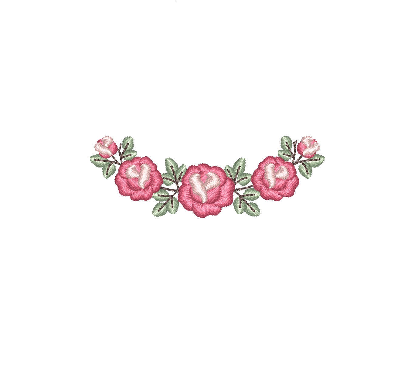 Machine Embroidery Design - Small Curved Border of Roses. Small Curved ...