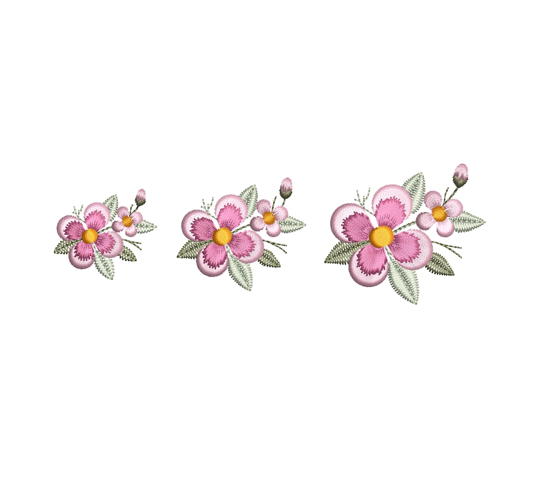 Machine Embroidery Designs Mini Flowers Small Floral 3 Sizes Blumen ...