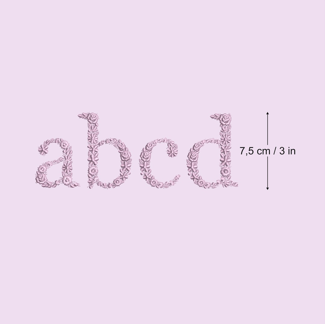 Machine Embroidery Floral Alphabet Letters With Flowers LOWERCASE ONLY ...