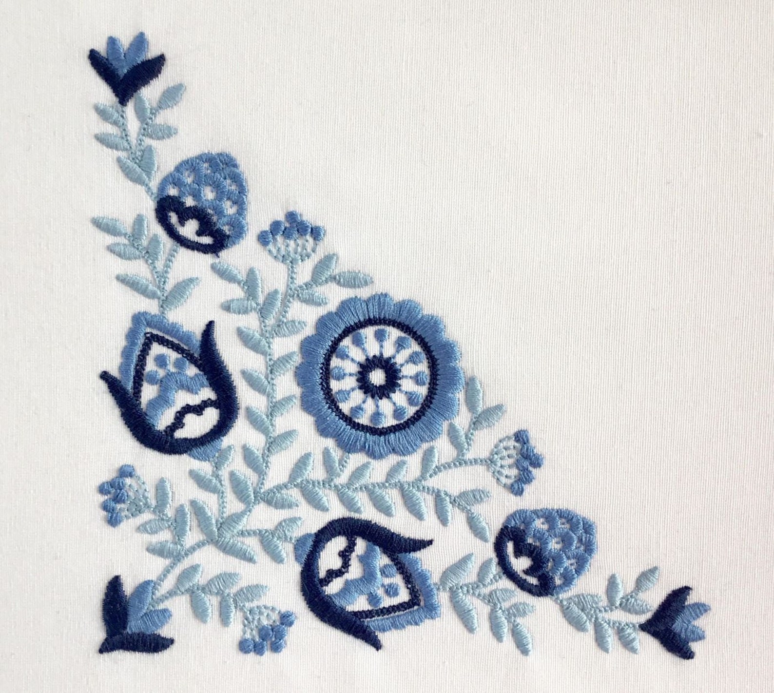 Machine Embroidery Design Folk Floral Corner. Folk Flowers | Etsy