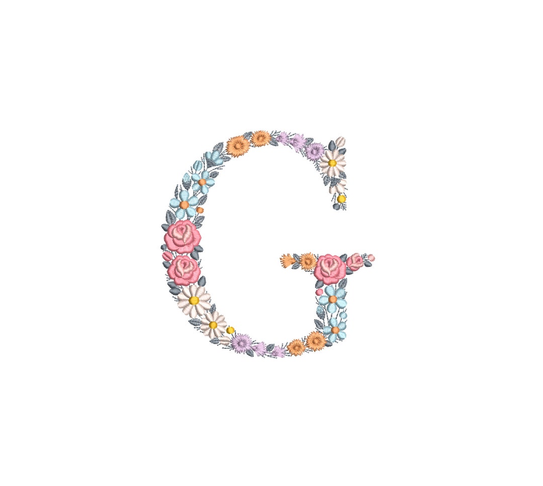 Machine Embroidery LETTER G Uppercase 15cm/6tall Dainty - Etsy