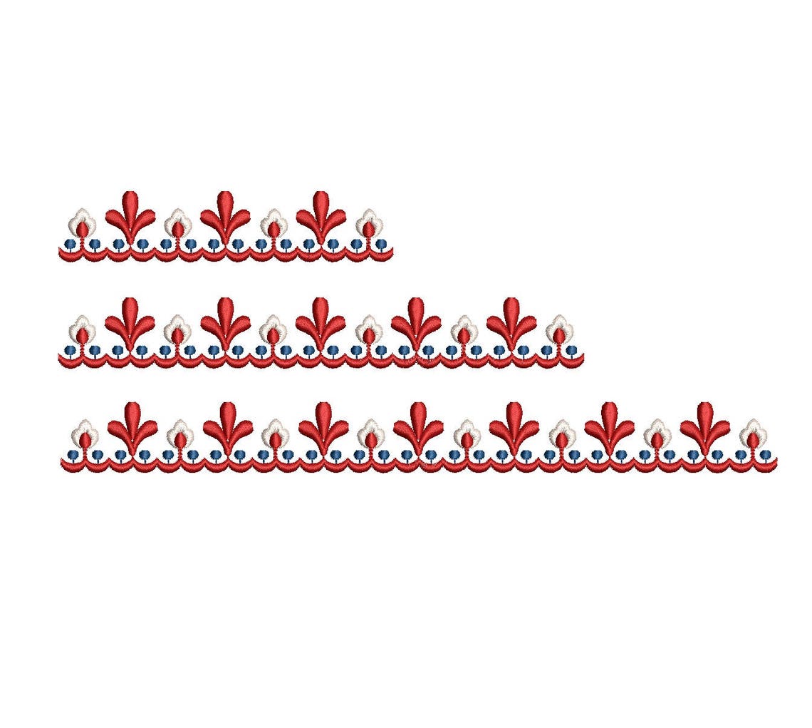 Folk Border machine embroidery design. 3 sizes. Instant | Etsy