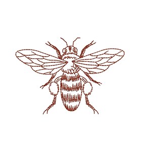 Honey Bee Vintage Machine Embroidery Design. Bee Linework Embroidery ...