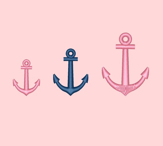 Mini Anchor machine embroidery design. Mini nautical | Etsy