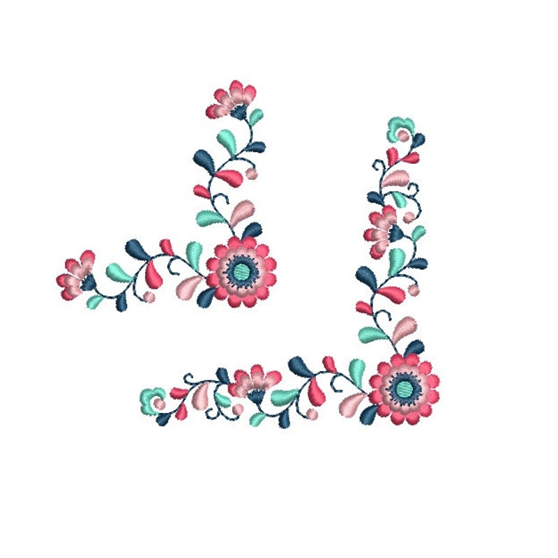 Corner Embroidery Designs - Etsy