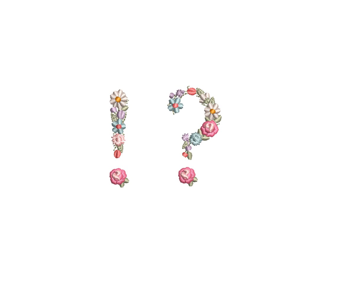 Machine Embroidery Design Small Floral Exclamation and - Etsy