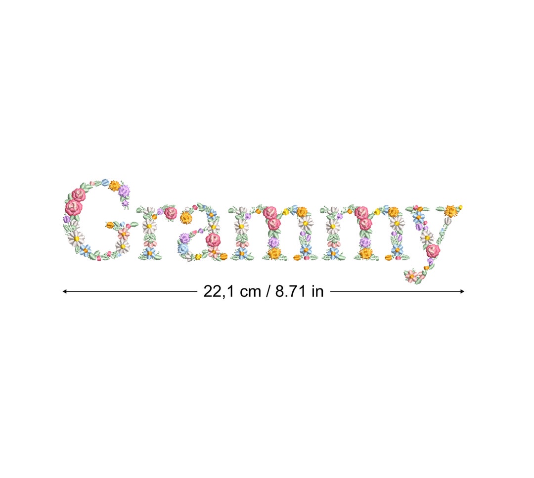 Machine Embroidery Design GRAMMY Floral 8.70"/21cm Dainty Flower ...