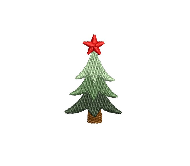 Mini Christmas Tree Machine Embroidery Design. 3 Sizes. Instant ...