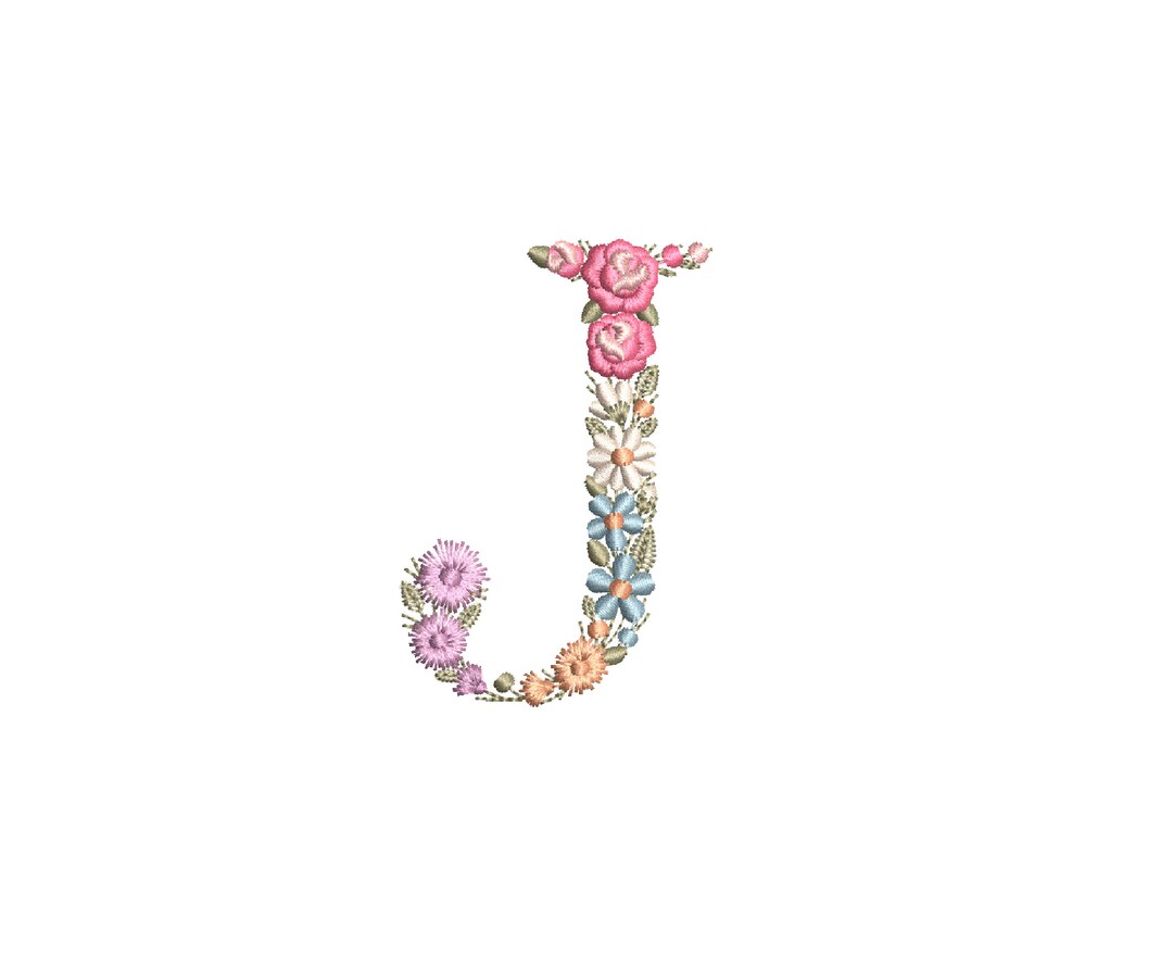 Machine Embroidery LETTER J Uppercase 3/75 Cm Dainty - Etsy