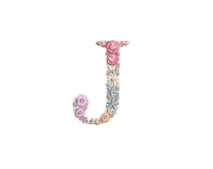 Machine Embroidery LETTER J Uppercase 3/75 Cm Dainty - Etsy