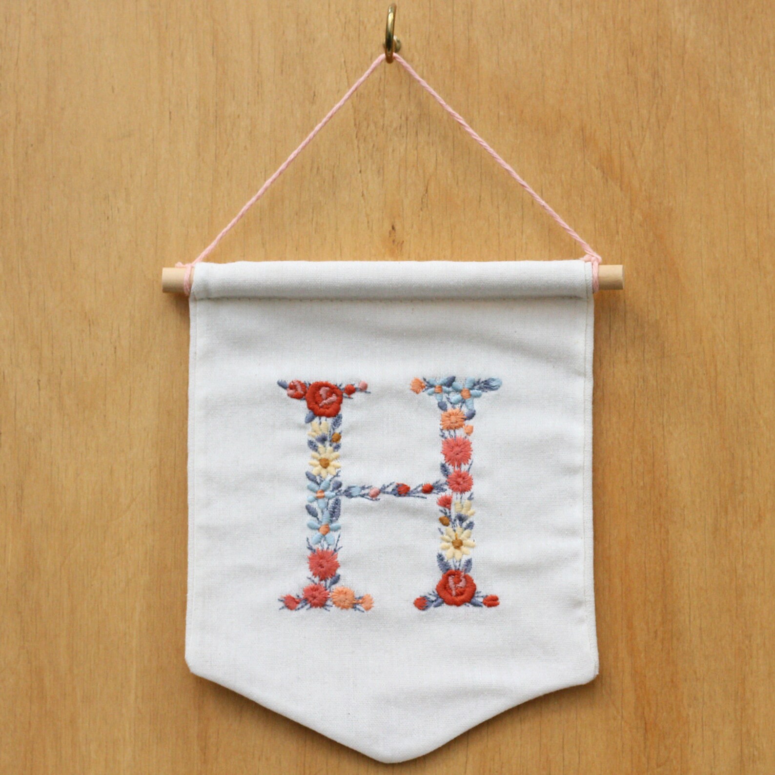 Machine Embroidery LETTER H Uppercase 3"/7,5 Cm Dainty Floral Font ...