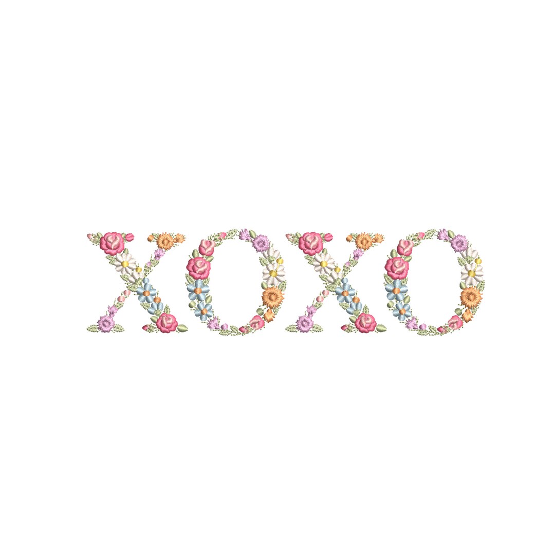 Machine Embroidery Design XOXO 7.61" (19,5 Cm) Dainty Floral Heiloom ...
