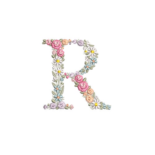 Machine Embroidery LETTER R Uppercase 10cm / 4 Tall - Etsy