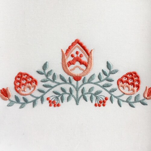 Folk Flowers Border Machine Embroidery Design. Floral Border - Etsy