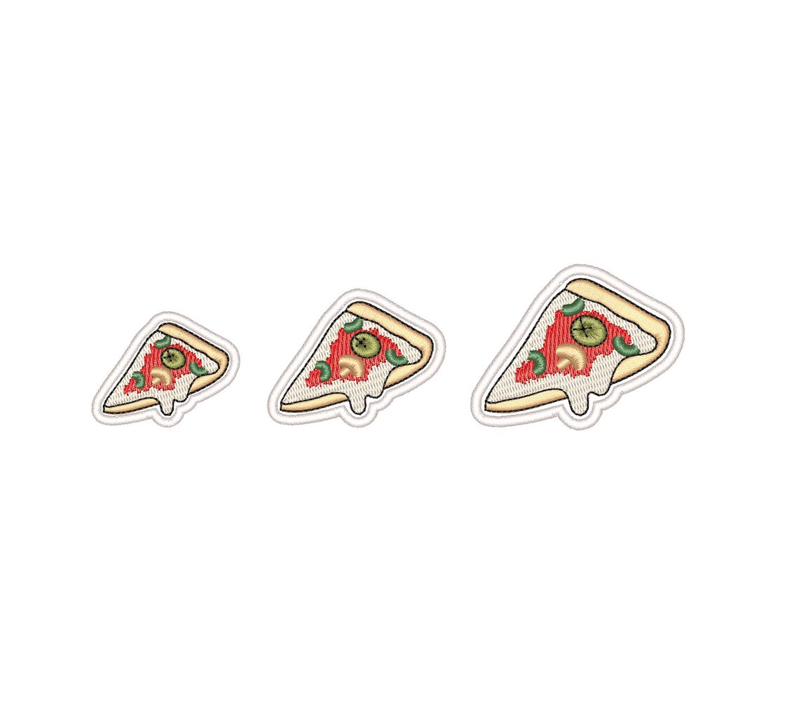 Machine Embroidery Design Small Pizza Patch Mini Pizza Patch - Etsy