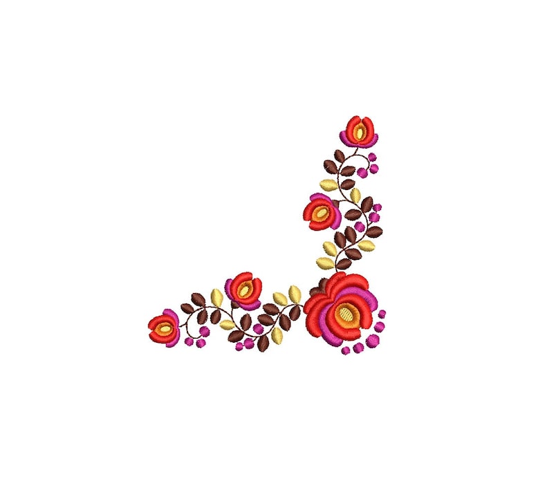 Guarda de Flores estilo Folk para esquinas Matriz de - Etsy España