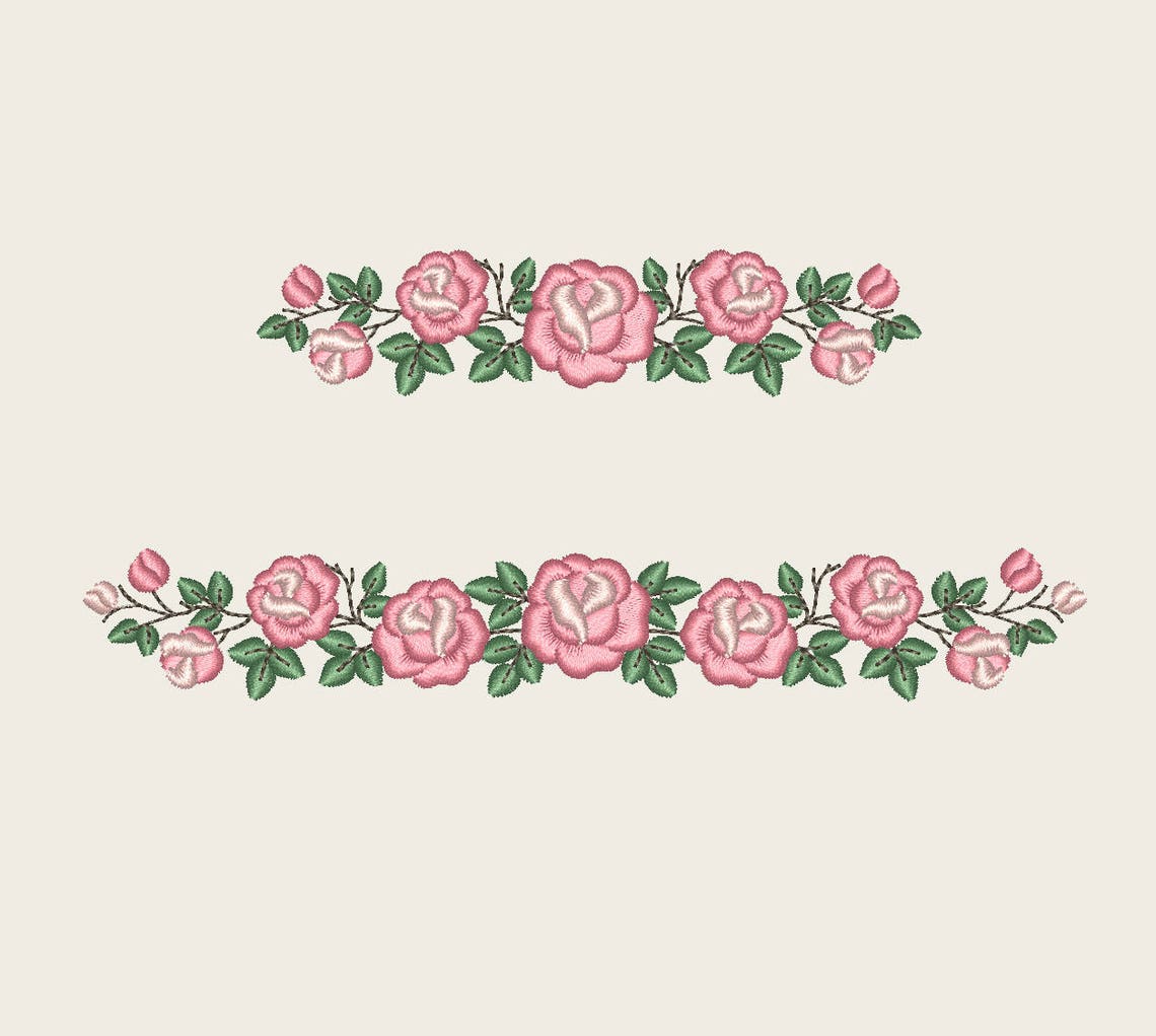 Rose Border Machine Embroidery Design Floral Border - Etsy Canada