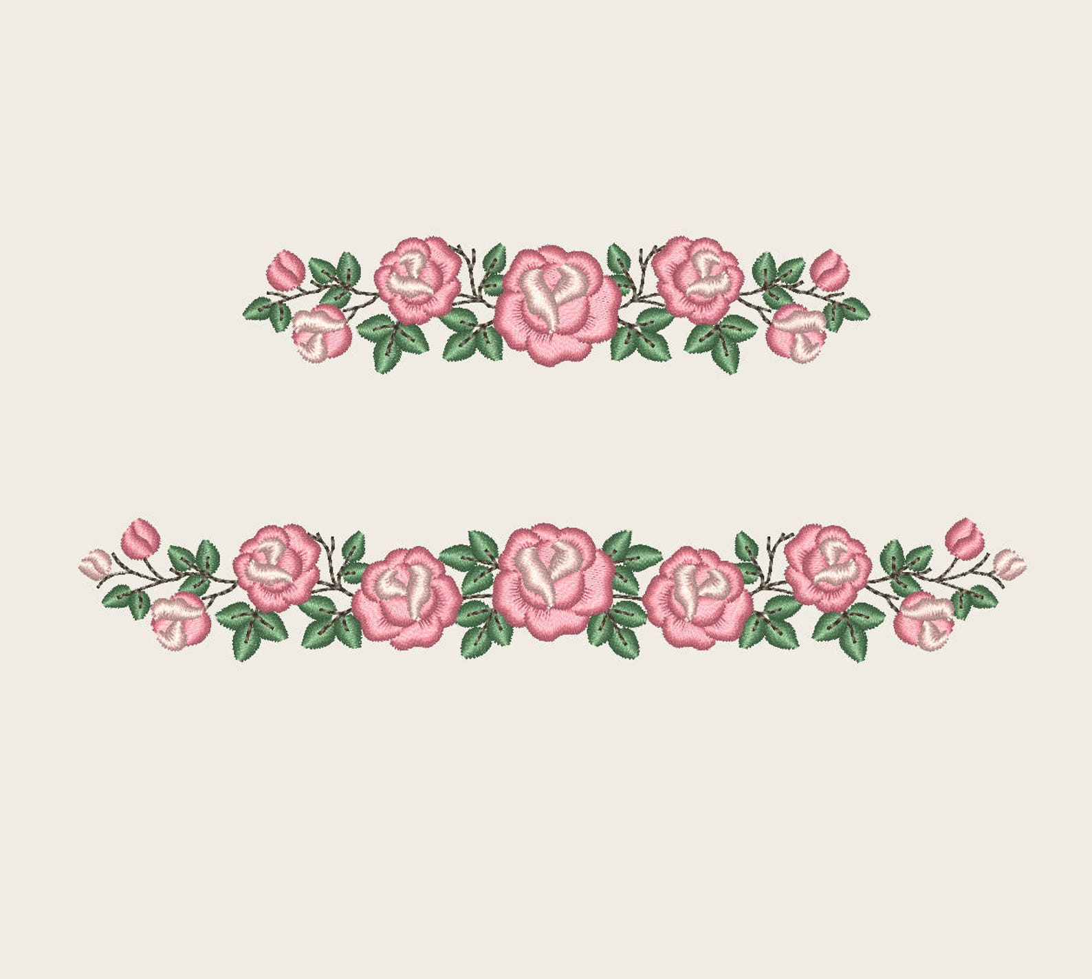 Rose Border Machine Embroidery Design - Floral Border Embroidery. 2 ...
