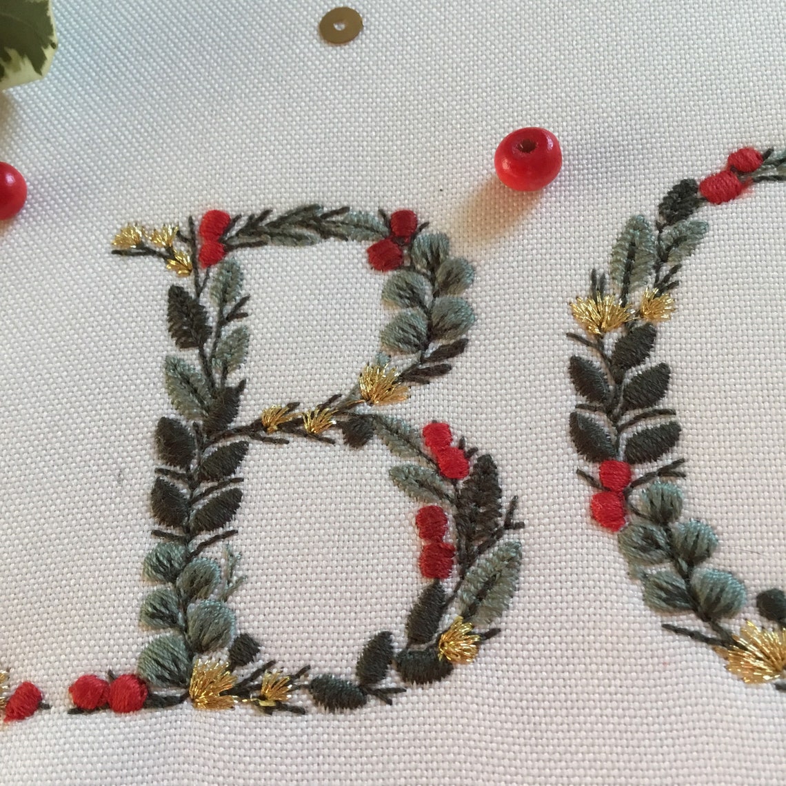 Machine Embroidery Alphabet Small Letters Leaves and Berries - Etsy