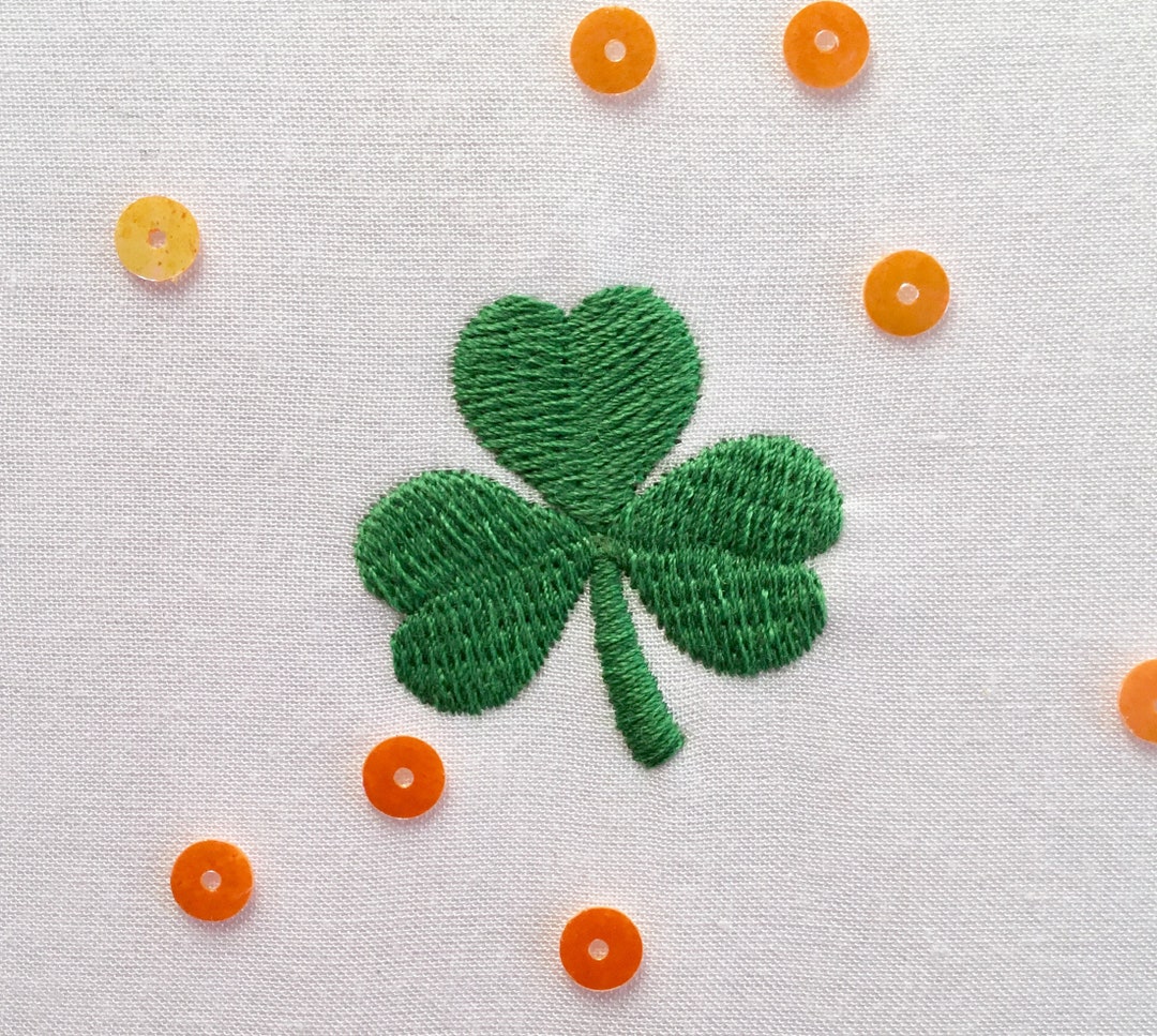 Mini Shamrock Machine Embroidery Design. Small Filled Clover Embroidery ...
