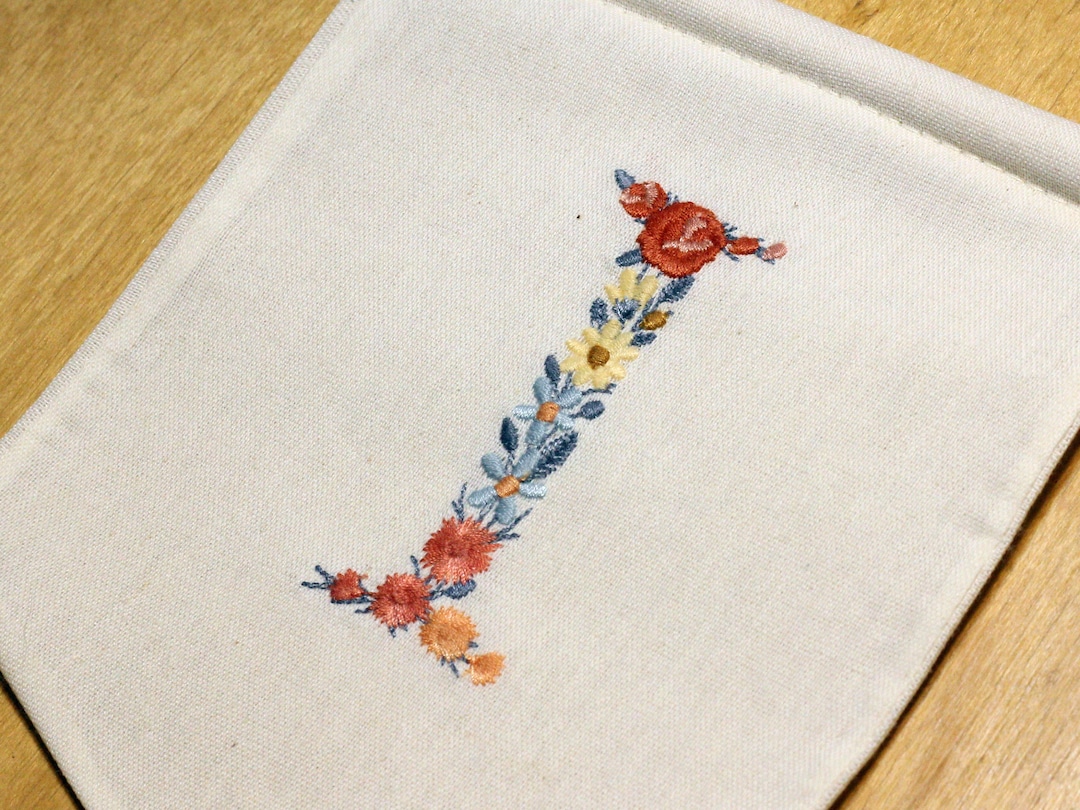 Machine Embroidery LETTER I Uppercase 3"/7,5 Cm Dainty Floral Font ...