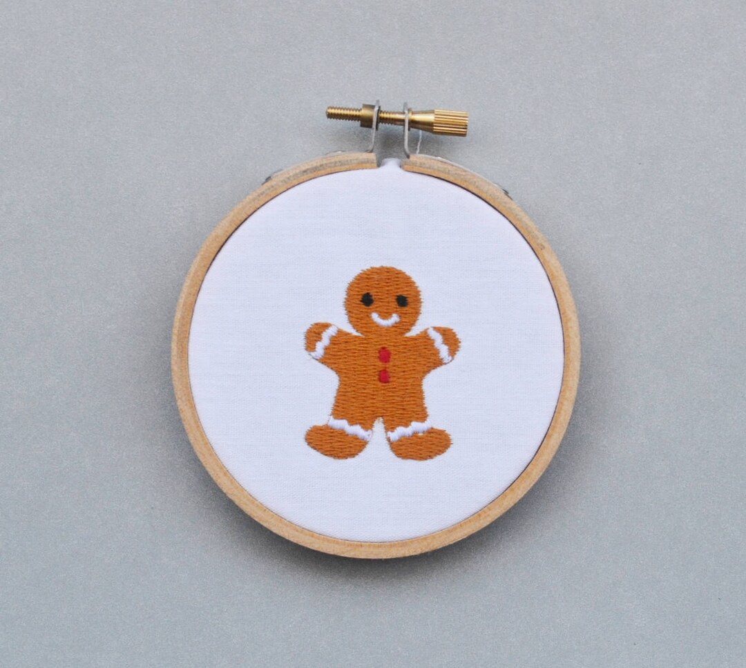 Gingerbread Man - Mini Christmas Machine Embroidery Design. 3 Sizes ...