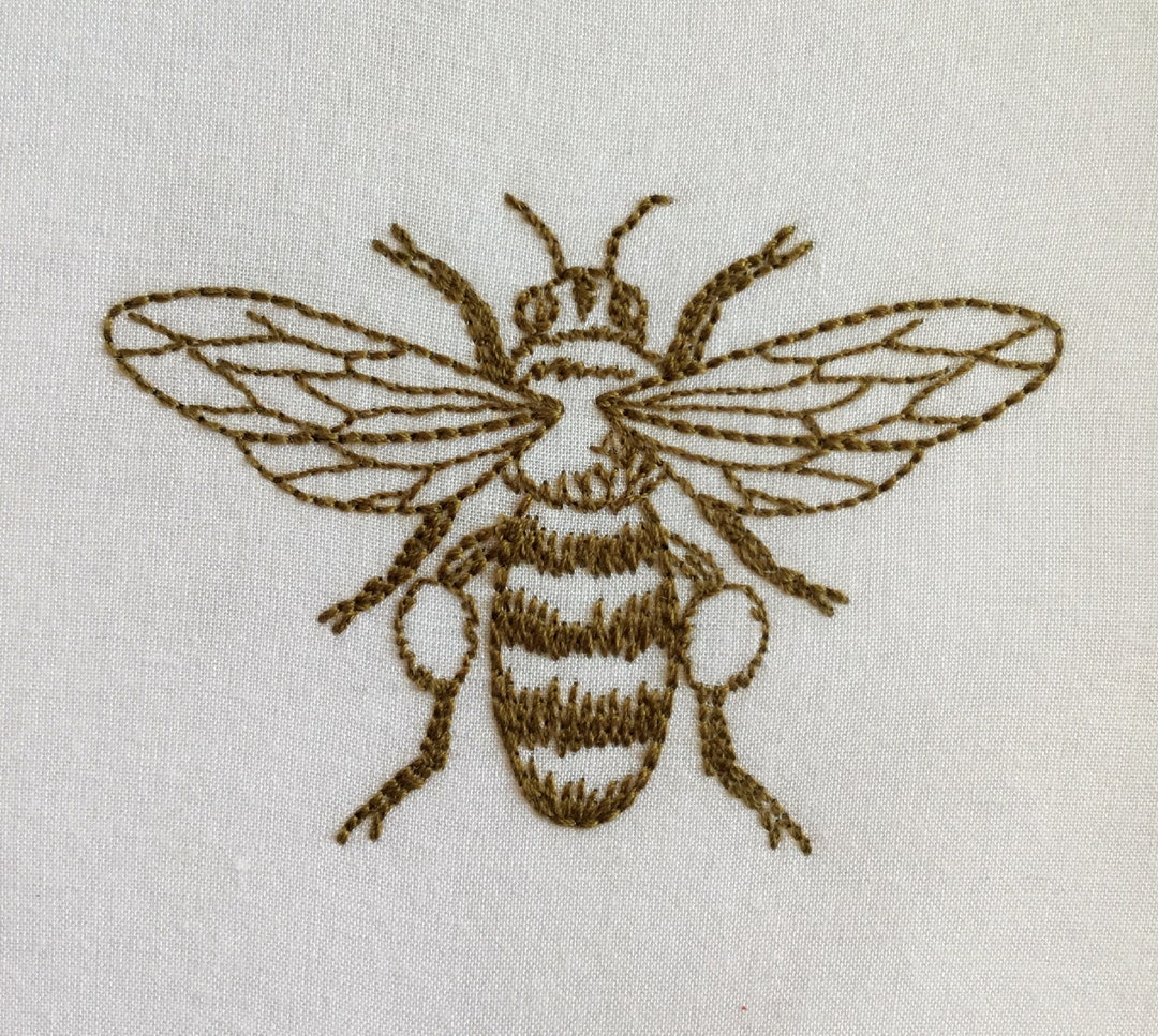 Honey Bee Vintage Machine Embroidery Design. Bee Linework Embroidery ...