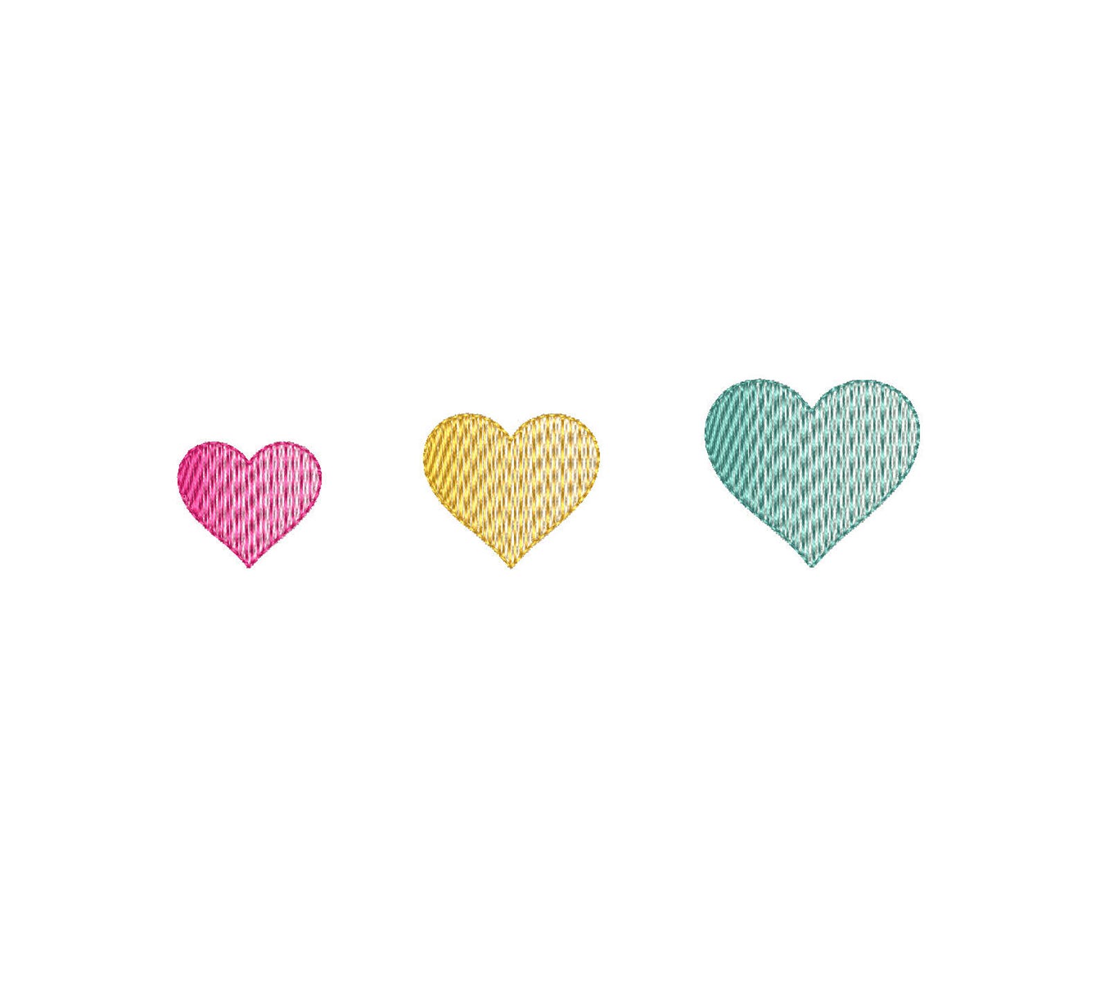 Mini Ombre Heart Machine Embroidery Design. 3 Sizes (4x4 Hoop)instant ...