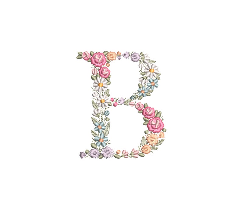 Machine Embroidery LETTER B Uppercase 10cm / 4 Tall - Etsy