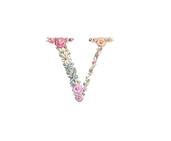 Machine Embroidery LETTER V Uppercase 3/75 Cm Dainty - Etsy