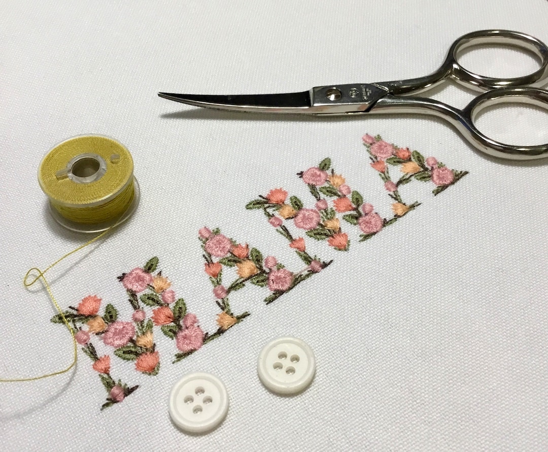 Machine Embroidery Design MAMA Floral Letters 4X4 Hoop Dainty Mothers ...