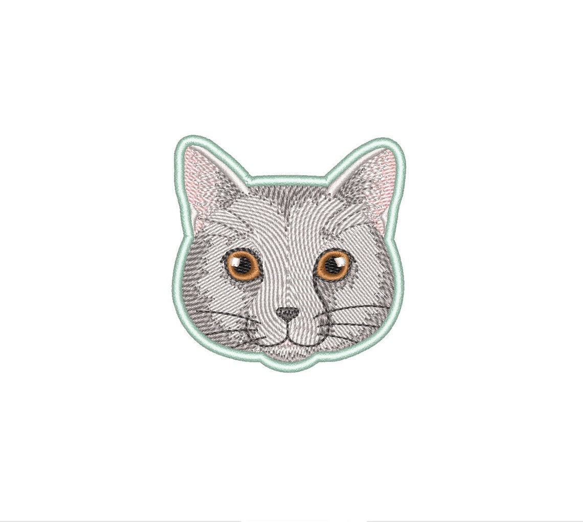 Machine Embroidery Design Cat Faces Patch Kitten Patch | Etsy
