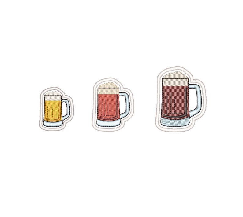 Machine Embroidery Design Cute Beer Mug Patch Embroidery St. - Etsy