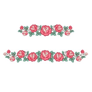 Rose Border Machine Embroidery Design - Floral Border Embroidery. 2 ...