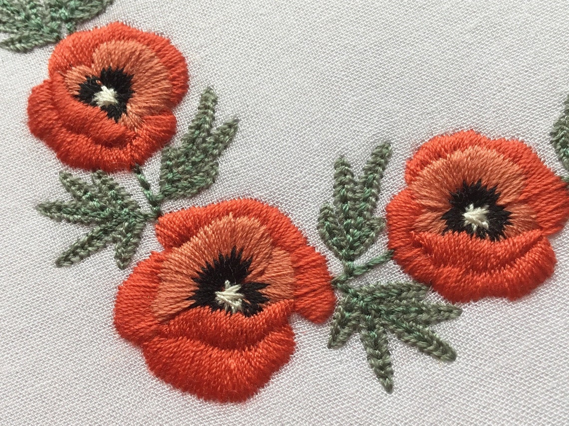 Corner of Poppies Machine Embroidery Design - Remembrance Day ...