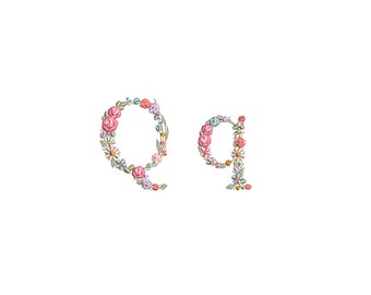 Machine Embroidery Design Floral Letter F Upper and Lowercase | Etsy