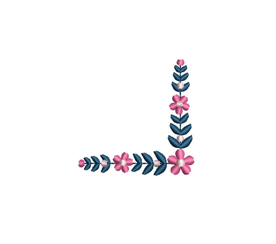 Small Flowers Corner Machine Embroidery Design. 3 Sizes. | Etsy