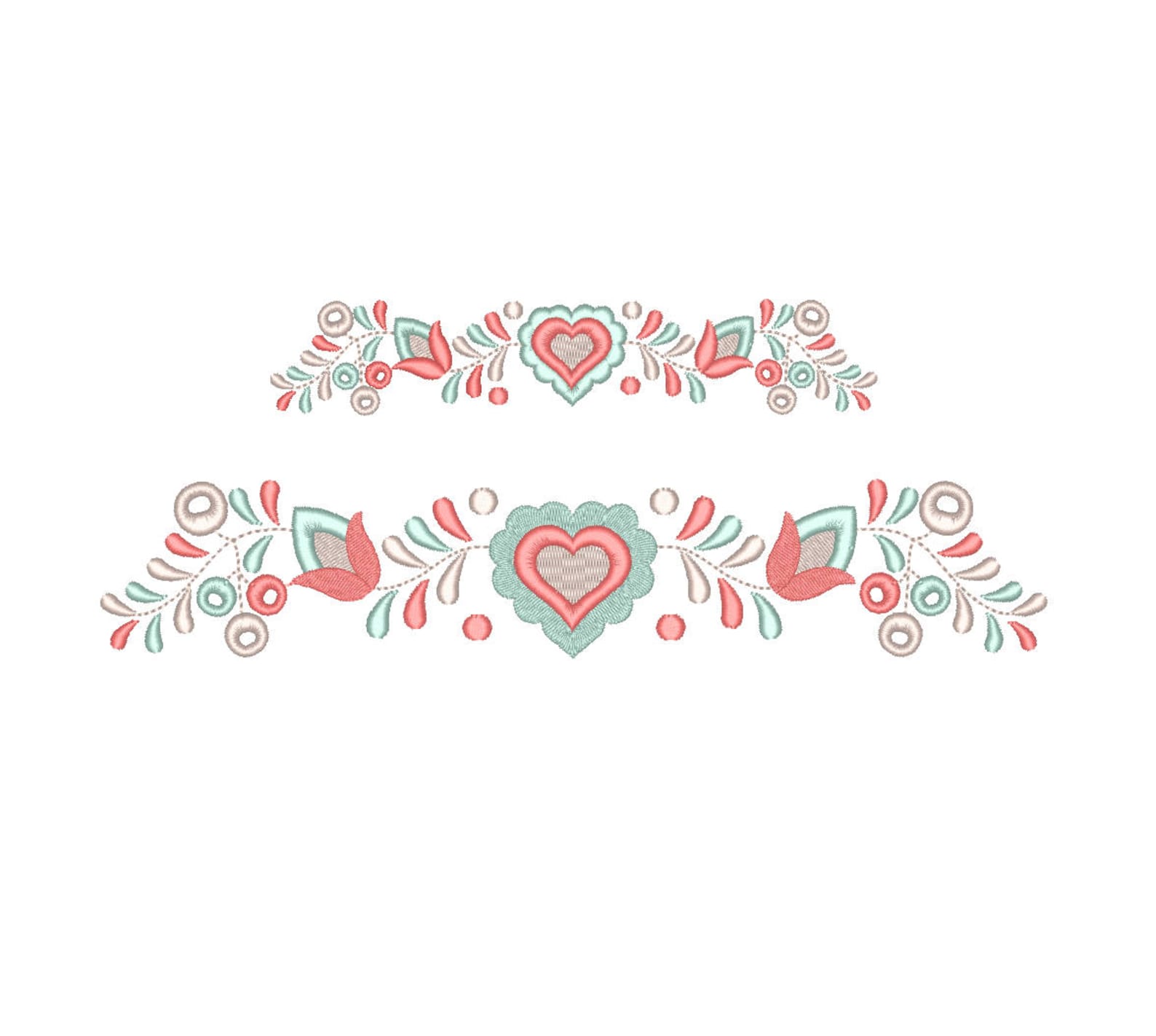 Folk Flowers Border Machine Embroidery Design. Floral Border - Etsy