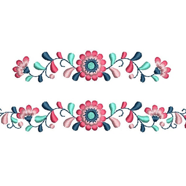 Machine Embroidery Designs Floral Border - Etsy