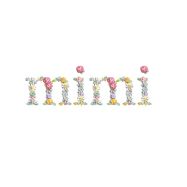 Mimi Embroidery Font - Etsy