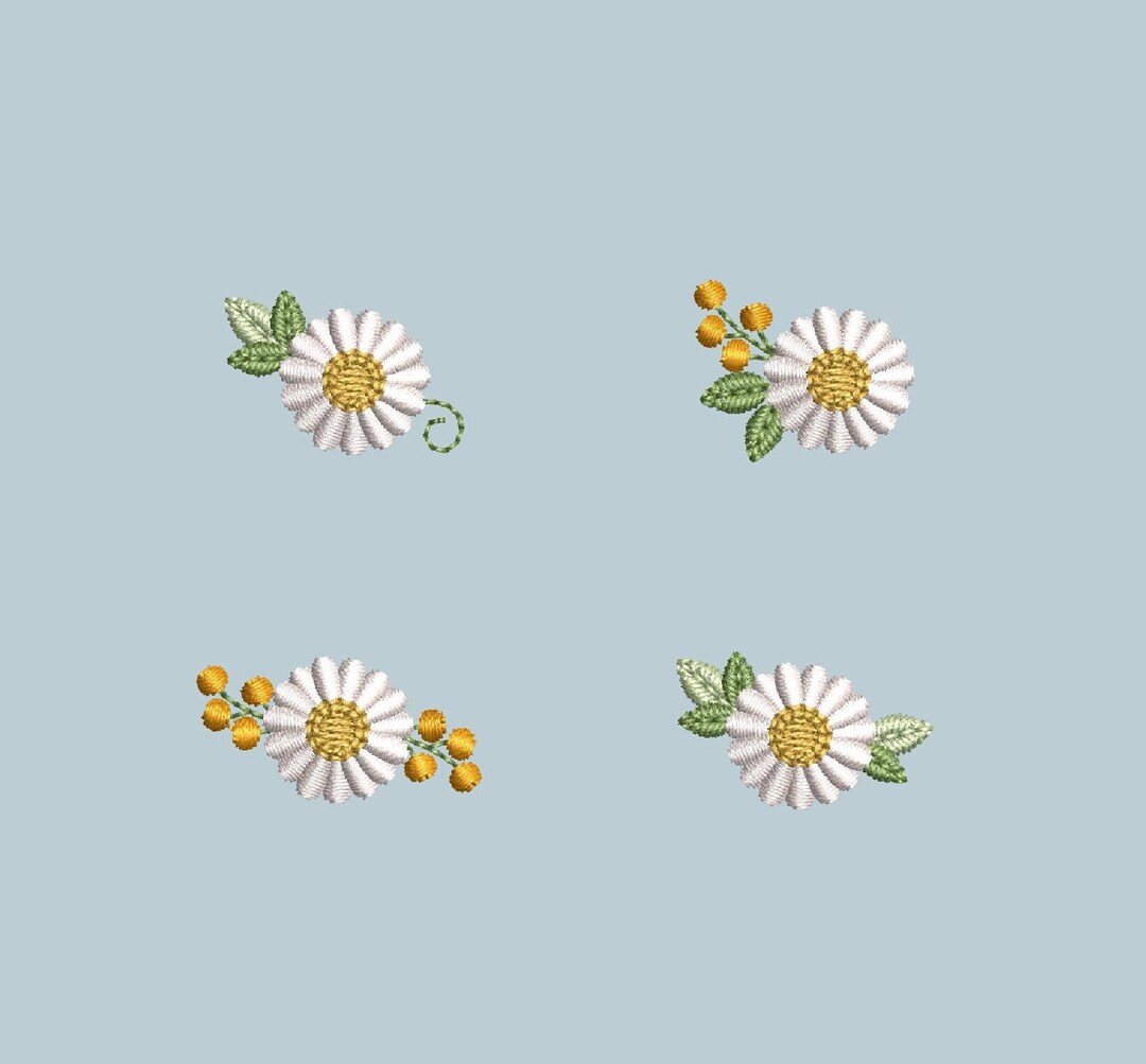 Mini Daisies 1 " Machine Embroidery Design Set Daisy Flower ...