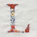 Machine Embroidery LETTER L Uppercase 3"/7,5 Cm Dainty Floral Font ...