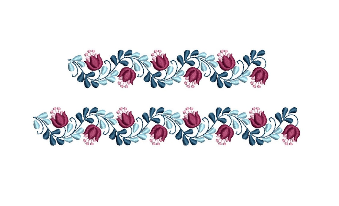 Guarda de flores matriz de bordado a máquina estilo Folk. 4 | Etsy España