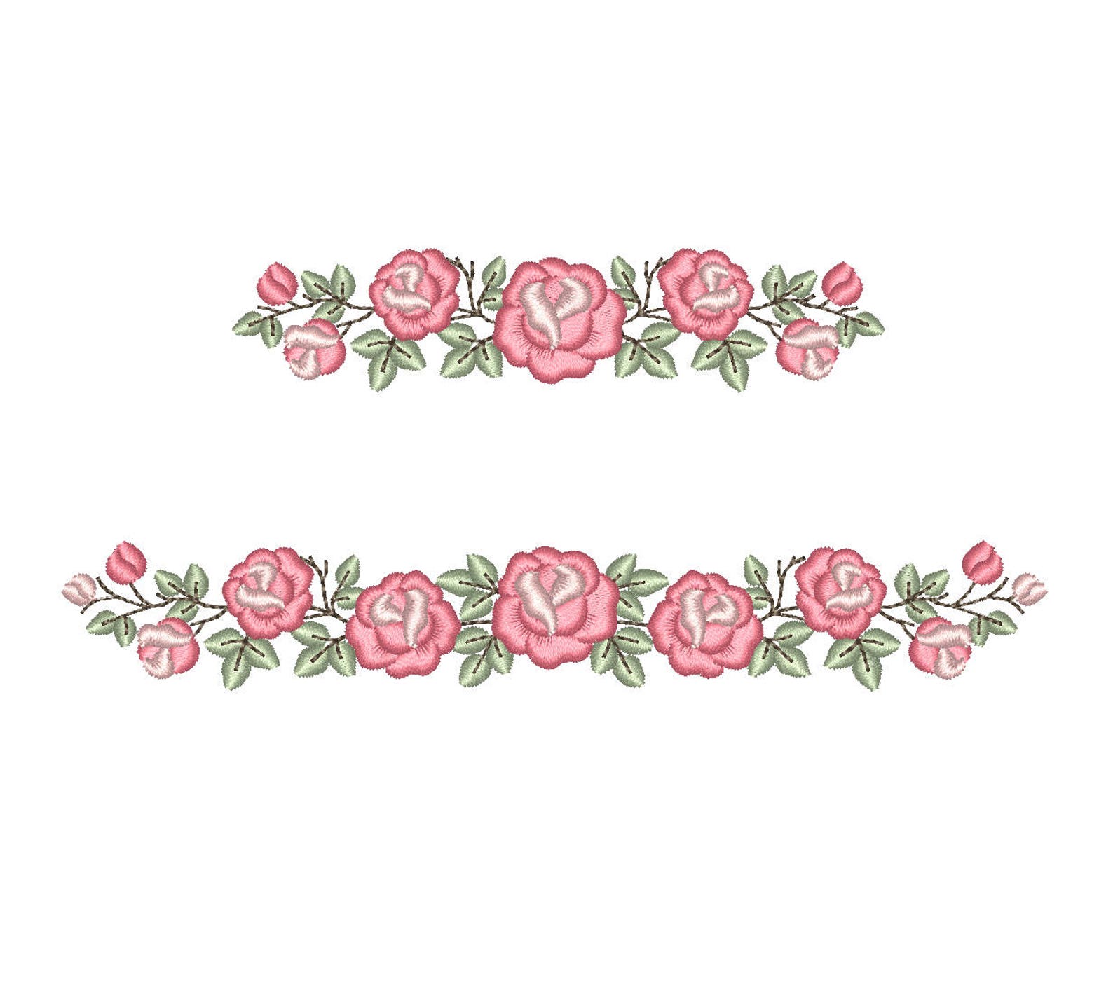Rose Border Machine Embroidery Design - Floral Border Embroidery. 2 ...
