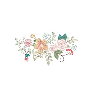 Machine Embroidery Design- Modern Boho Flowers - Modern Floral Digital ...